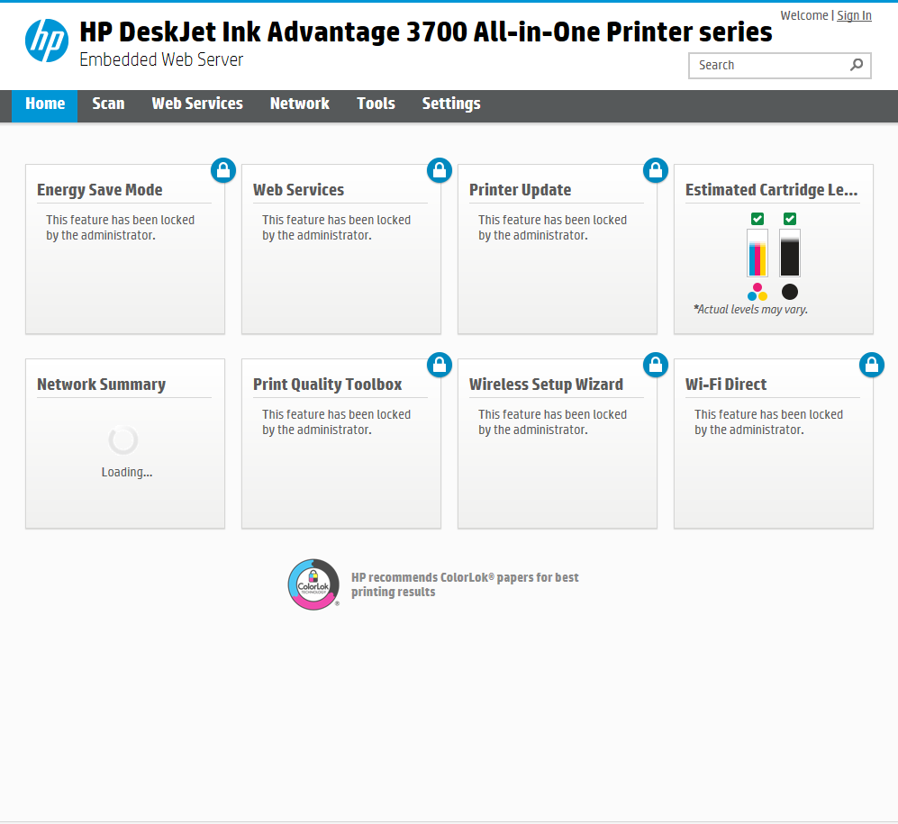 EWS Username and Password reset for HP DeskJet Ink Advantage... - HP ...