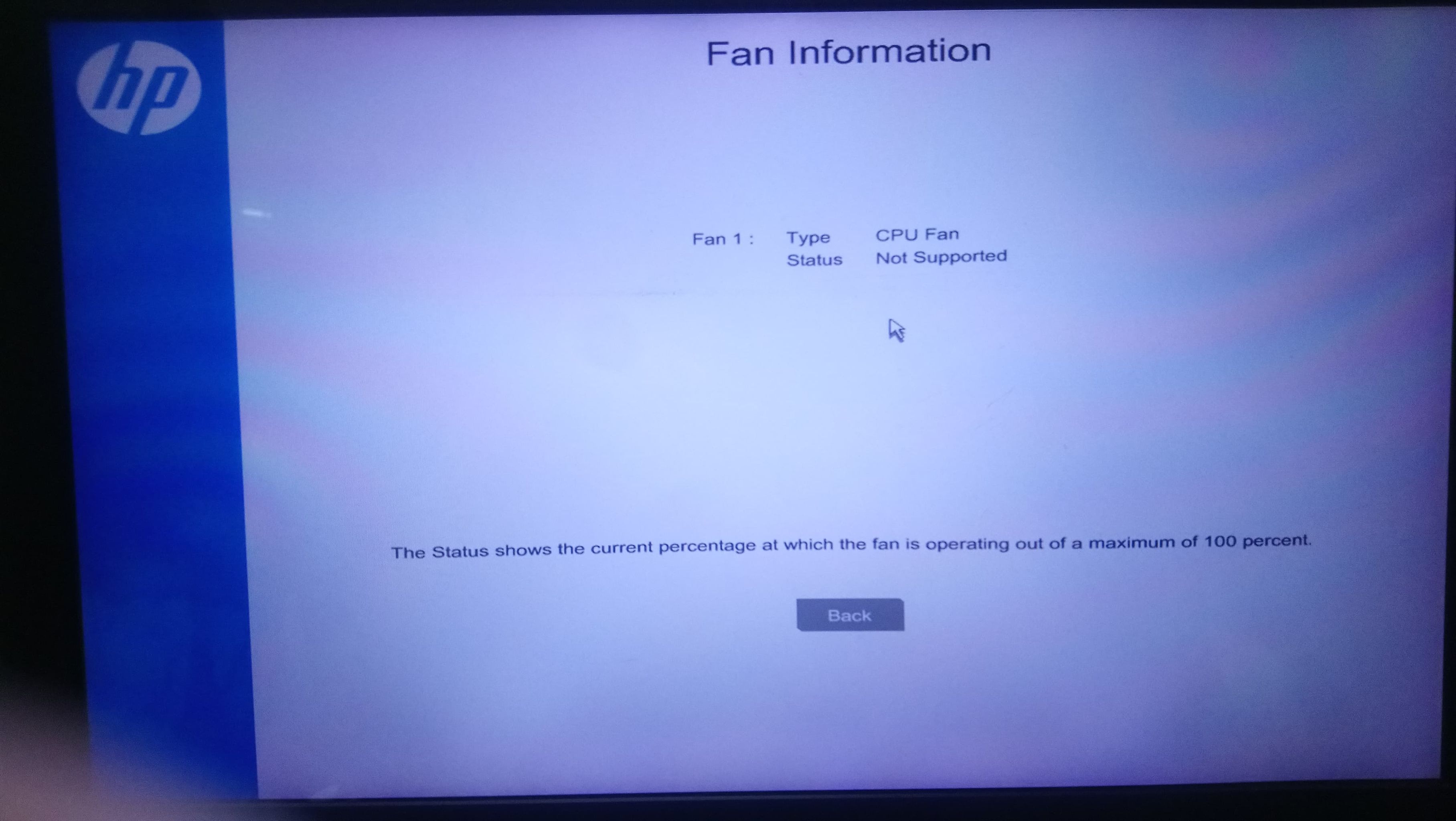 Solved: CPU Fan status : is not supported - HP Support Community - 7989520