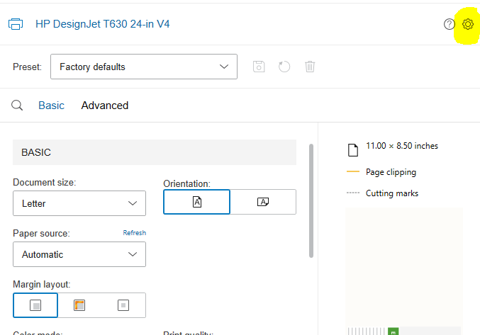 Designjet T630 prints half the page content - HP Support Community ...