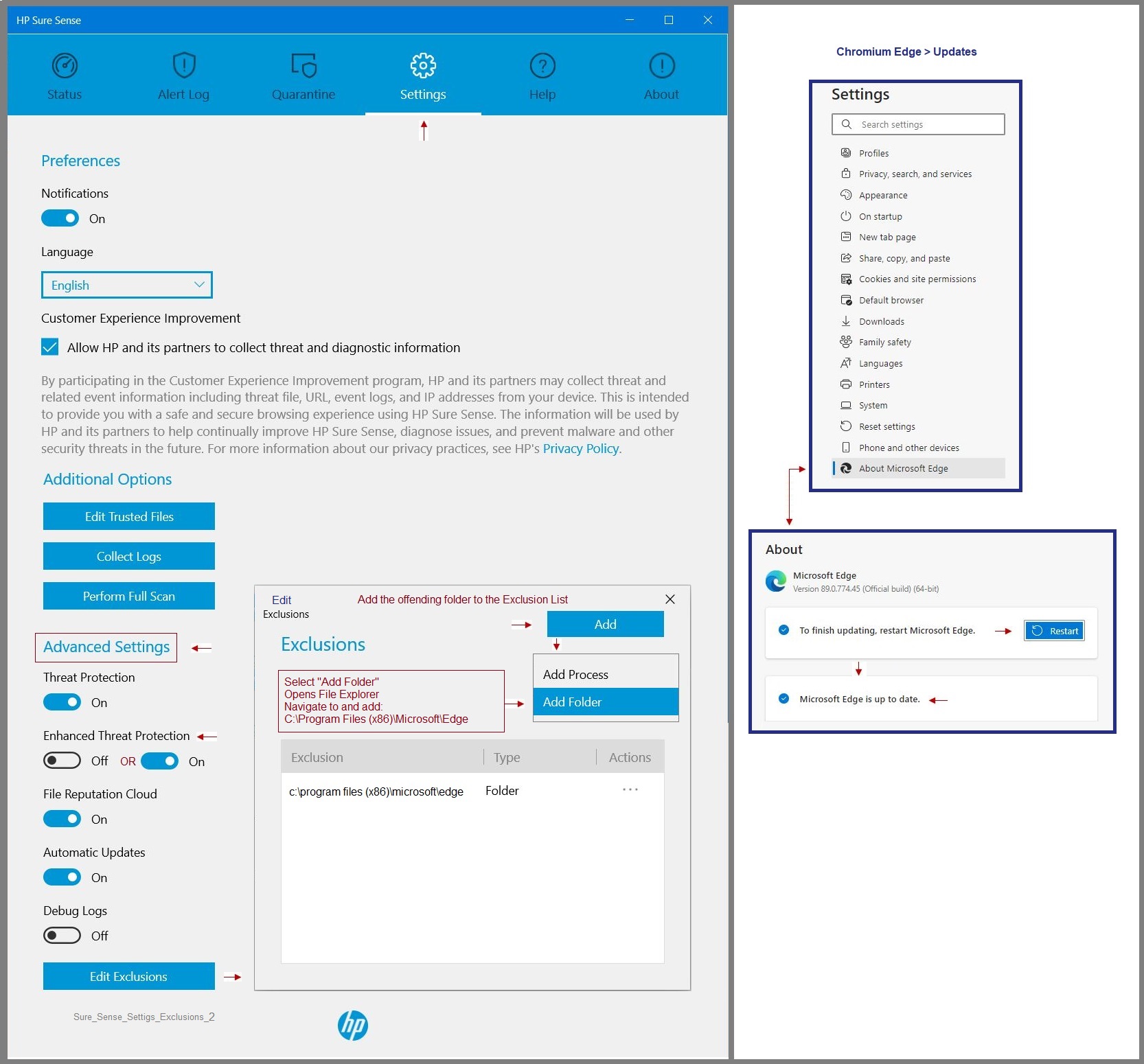 HP Sure Sense - msedge.exe, msedgewebview2.exe and chrome.ex... - HP ...
