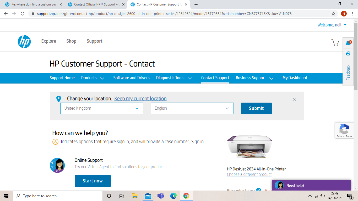 where do i find a custom passcode - HP Support Community - 7992402
