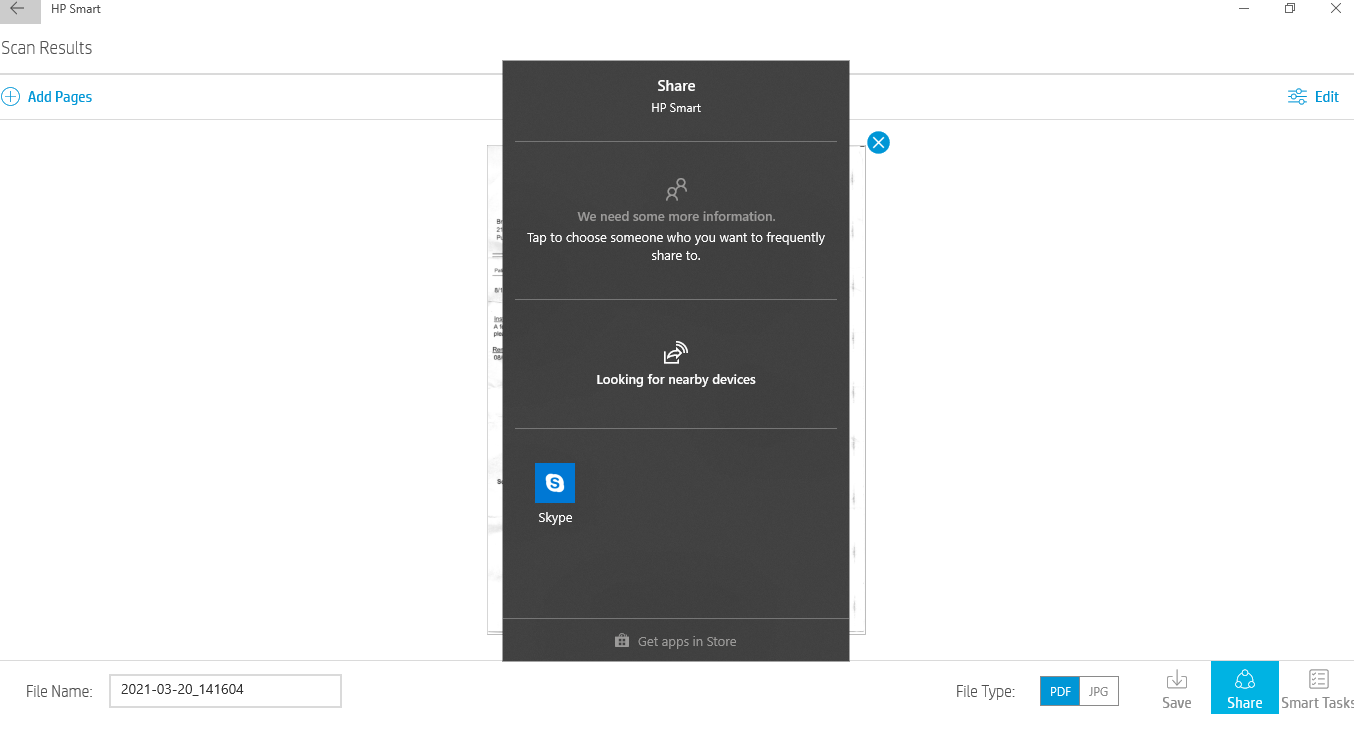 Removing shared contacts in HP Smart App - HP Support Community - 8014411