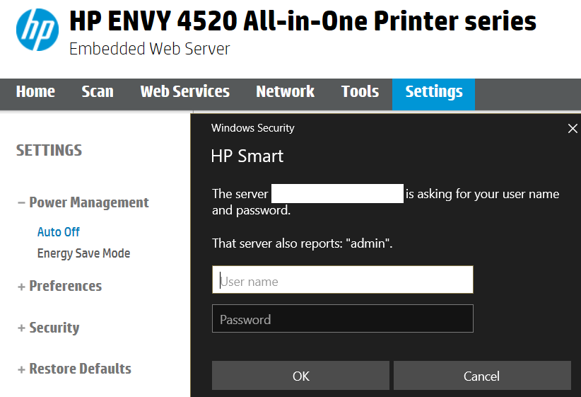 Need help resetting admin password on HP ENVY 4520 - HP Support ...