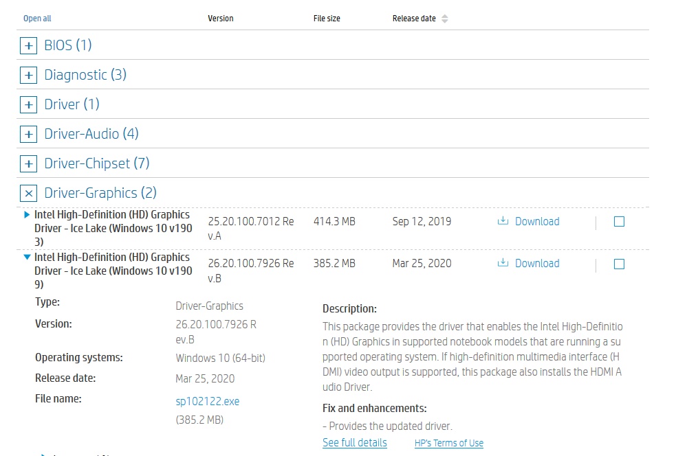 Generic PnP Intel Graphics (R) UHD Graphics Properties contr... - HP ...
