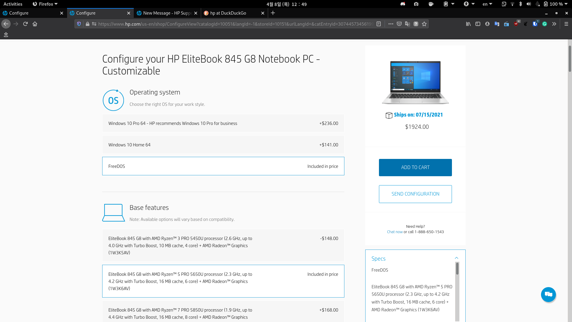 I cannot change system configs when using my HP account. - HP Support ...