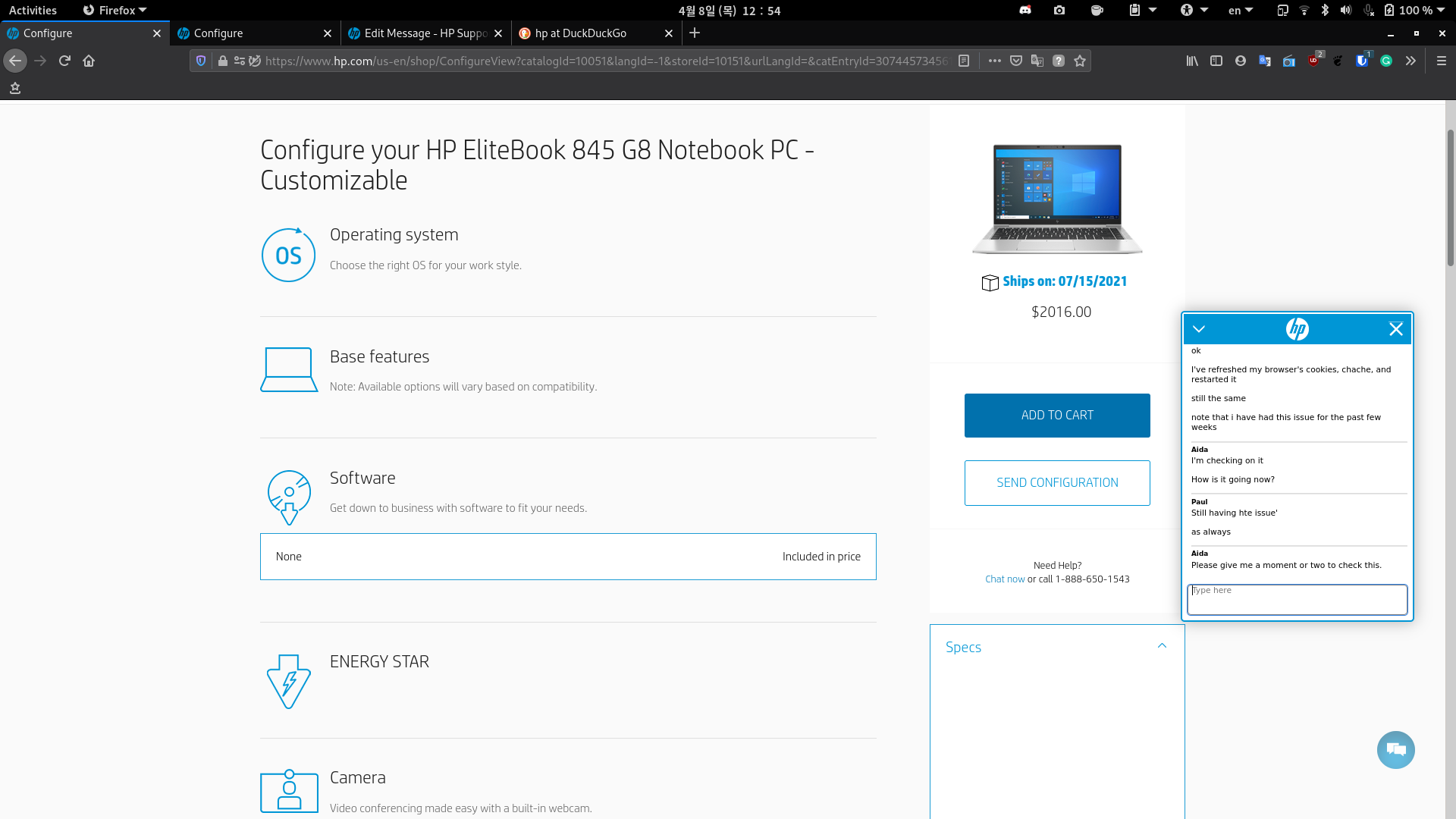 I cannot change system configs when using my HP account. - HP Support ...