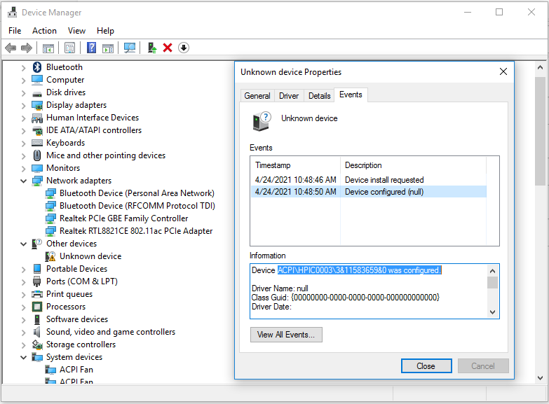 ACPI\HPIC0003\3&11583659&0 Error message - HP Support Community - 8047274