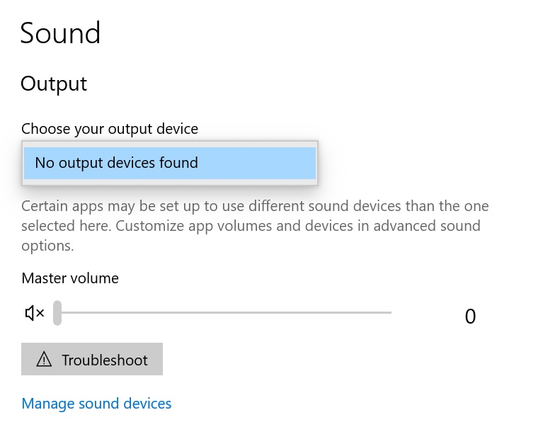Solved: No Audio Output Devices found (no speakers) - HP Support ...