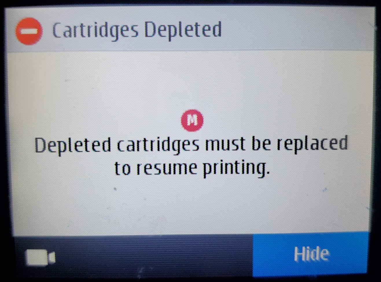 "Ink Depleted" Feels like a scam - HP Support Community - 8064721