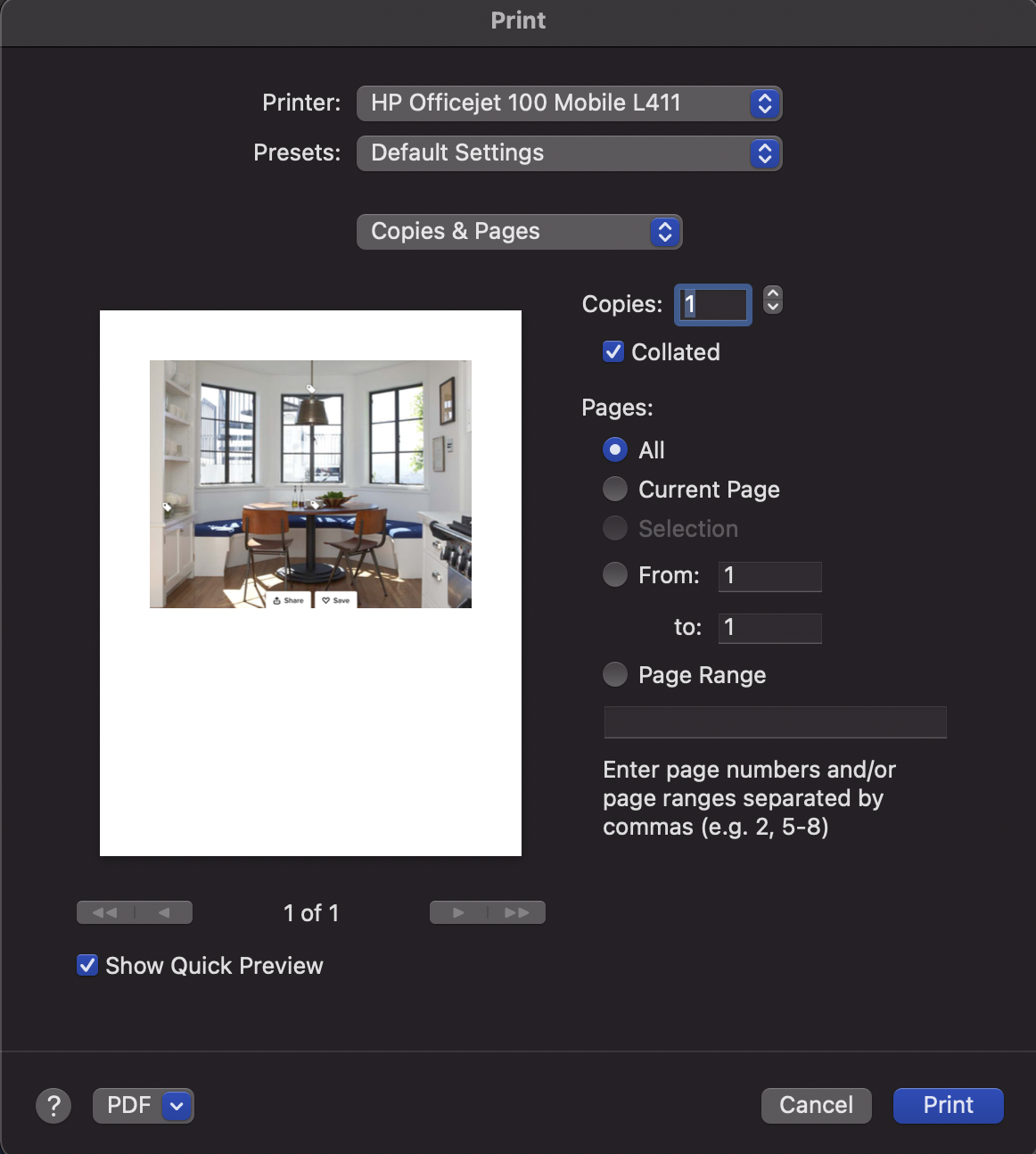 No color print option using HP Officejet 100 Mobile Printer ... - HP ...