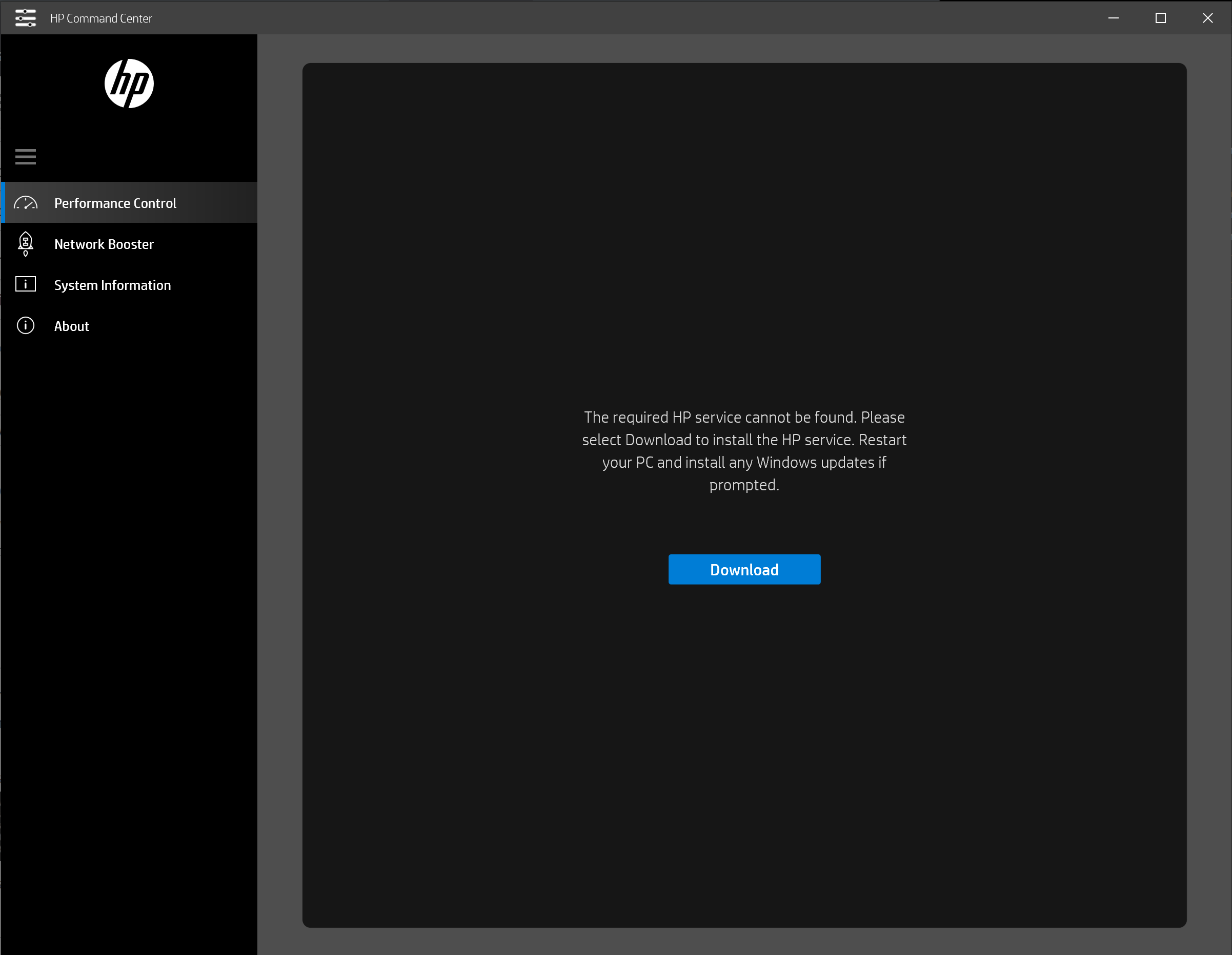 Solved: HP Command Center - Missing performance control - HP Support ...