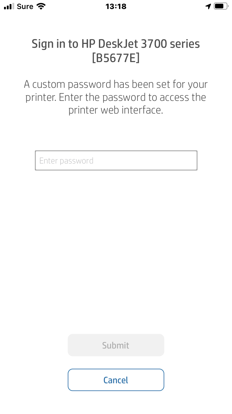 3760 setup custom printer password - HP Support Community - 8101370