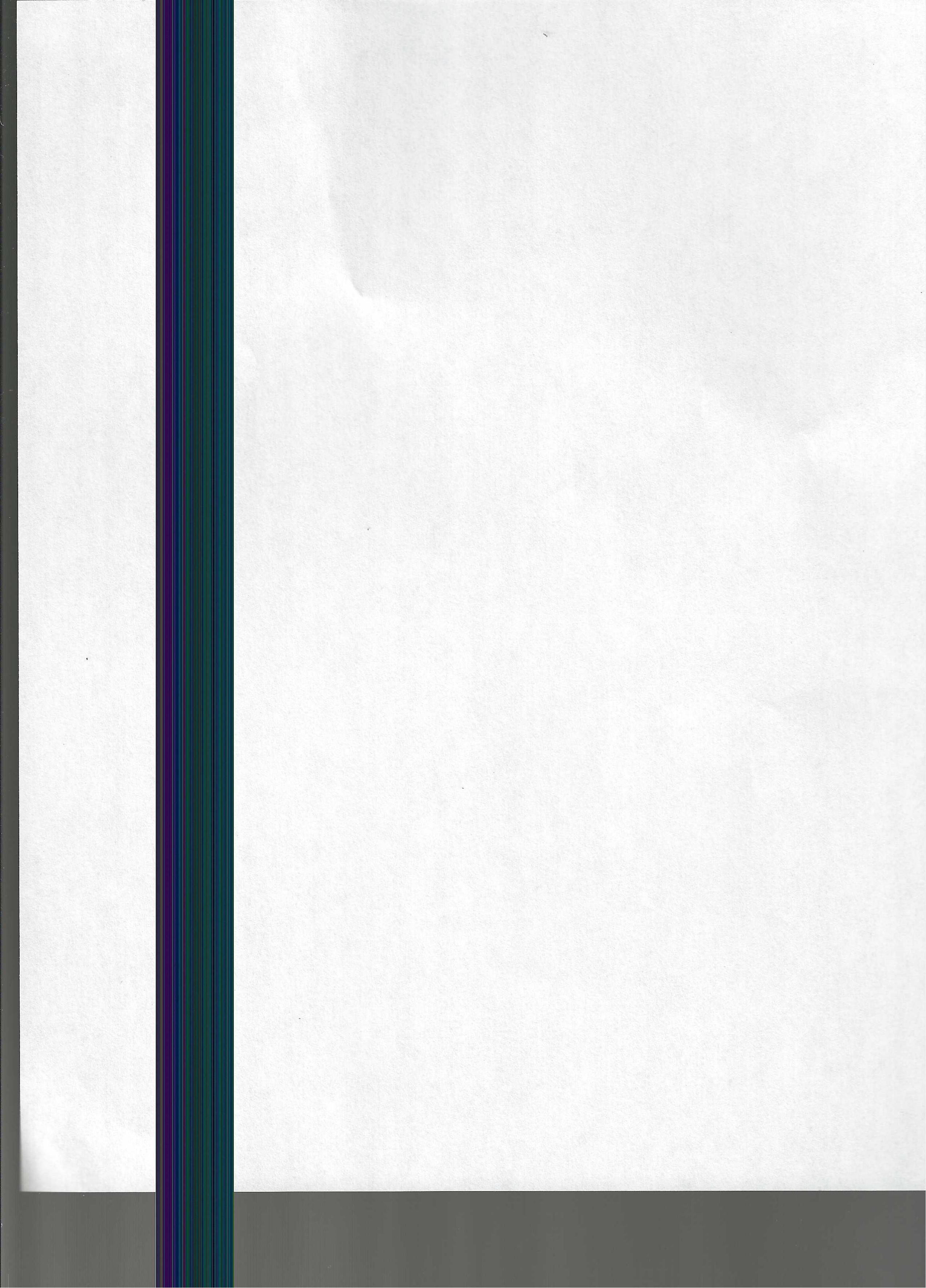 Thick, multicolored line on left side of paper when scanning... - HP ...