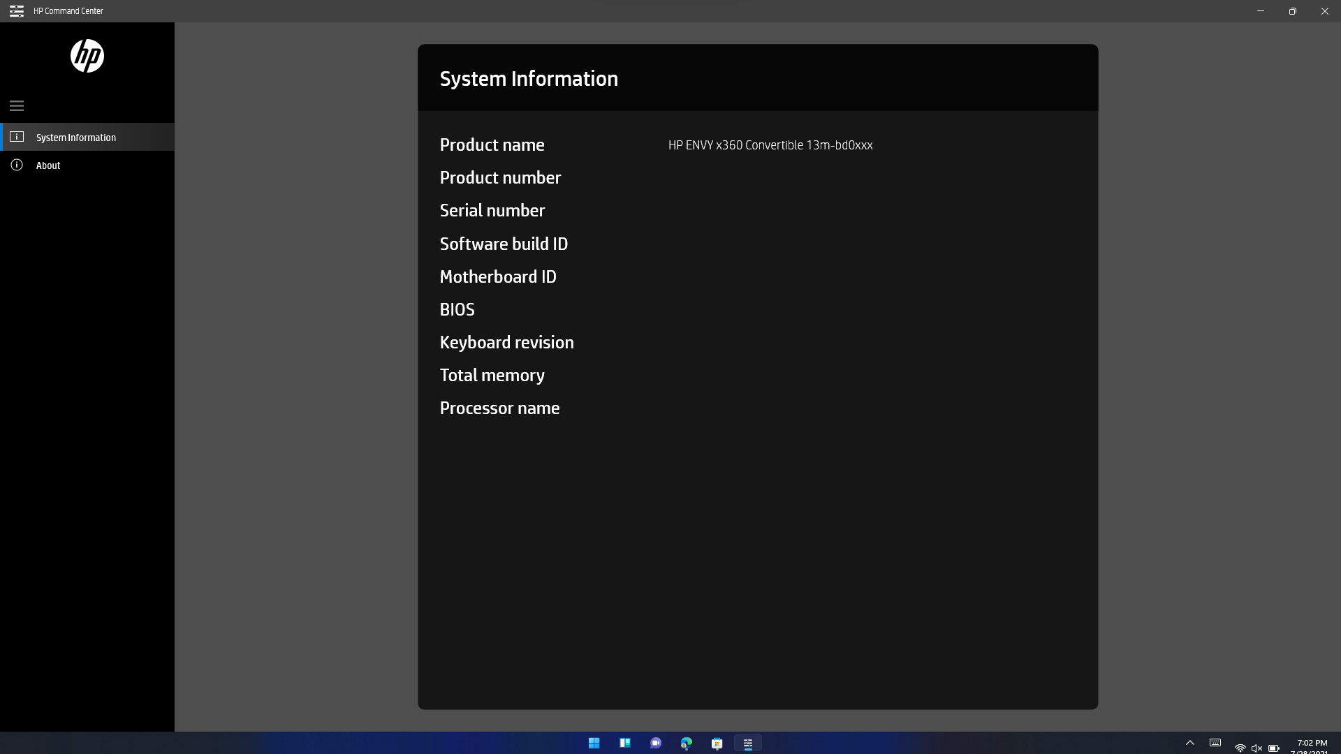 I REINSTALLED THE HP COMMAND CENTER BUT IT DONT SHOWS THE TH... - HP ...