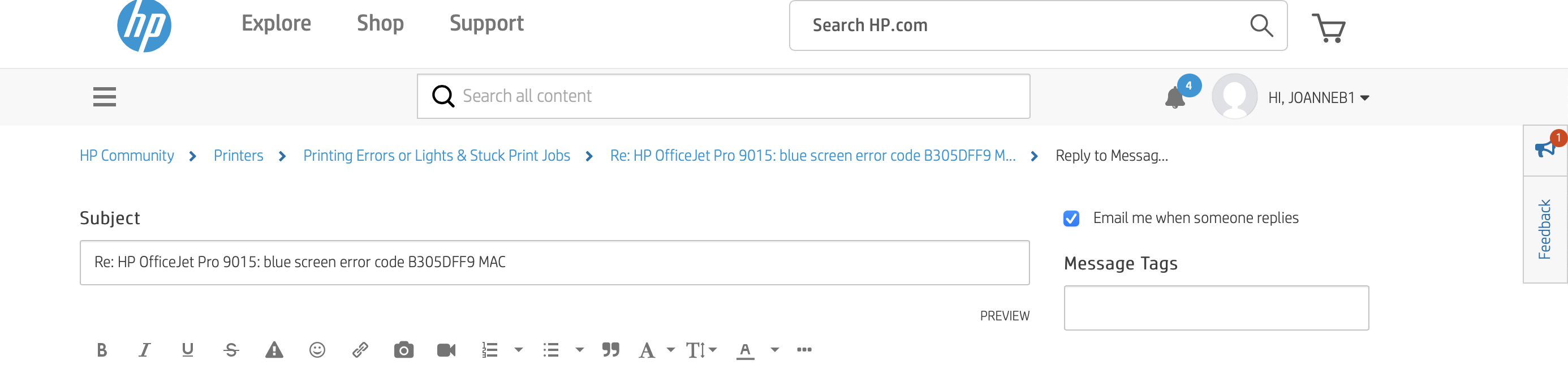 Solved: HP OfficeJet Pro 9015: blue screen error code B305DFF9 MAC - HP ...