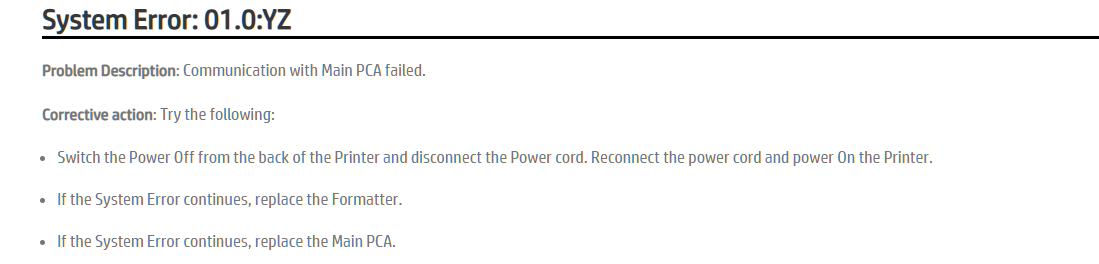 Designjet Z3200 Error code 01.0:10 - HP Support Community - 8125335