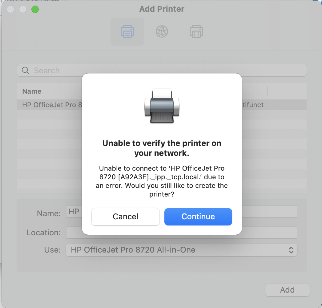 Unable to verify the printer on your network - HP Support Community ...