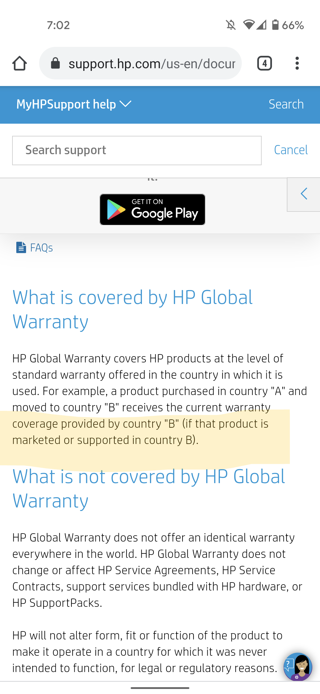 International warranty - HP Support Community - 8132487