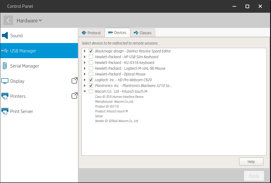 Solved: ThinPro OS HP t640 Remote USB with Windows host and Wacom ta ...