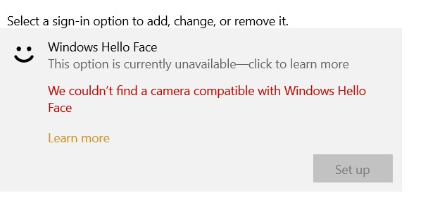 Windows Hello Face - HP Support Community - 8171632