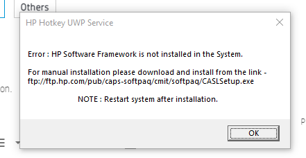 HP Hotkey UWP Service - HP Software Framework - HP Support Community ...