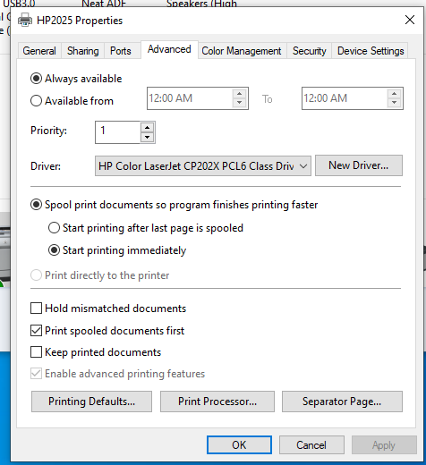 After restarting PC, printer Duplex configuration set to not... - HP ...