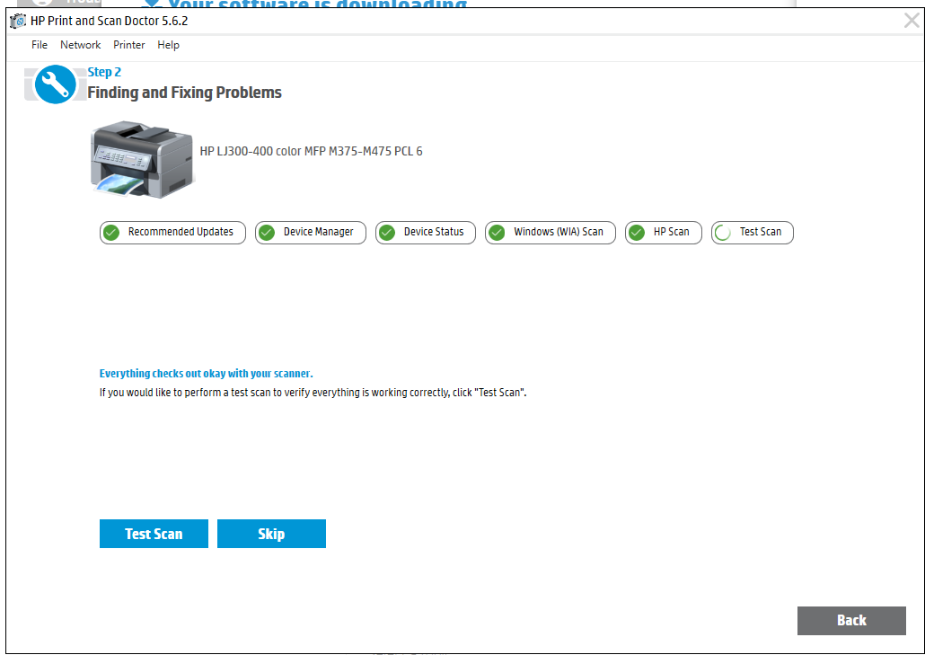 HP LJ300-400 color MFP M475 scan problem with HP Smart - HP Support ...