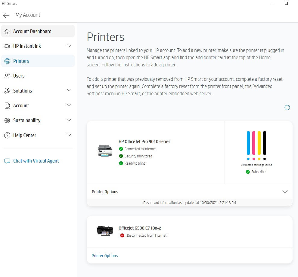 Unable to remove printer from hpsmart.com interface. - HP Support ...