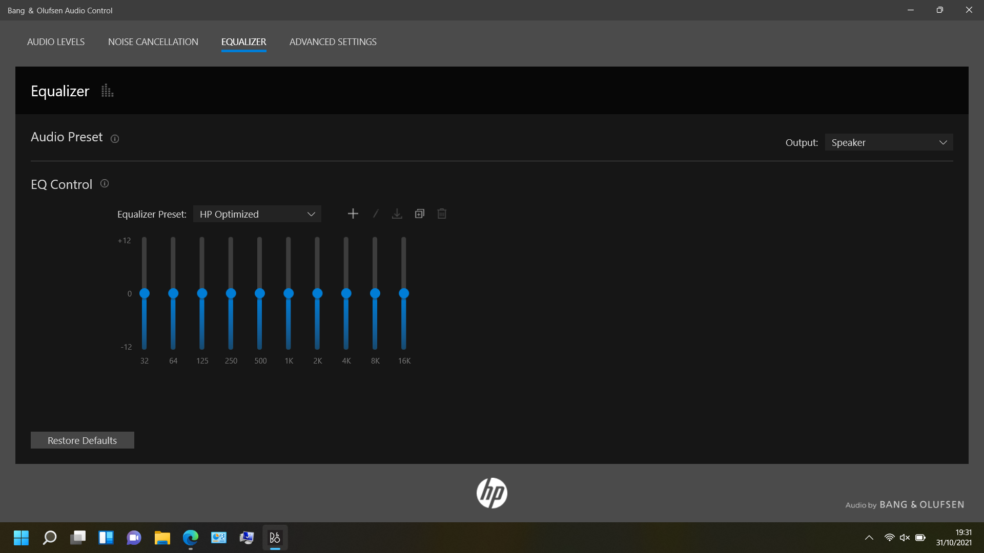 Bang & Olufsen Audio Control - HP Support Community - 8203550