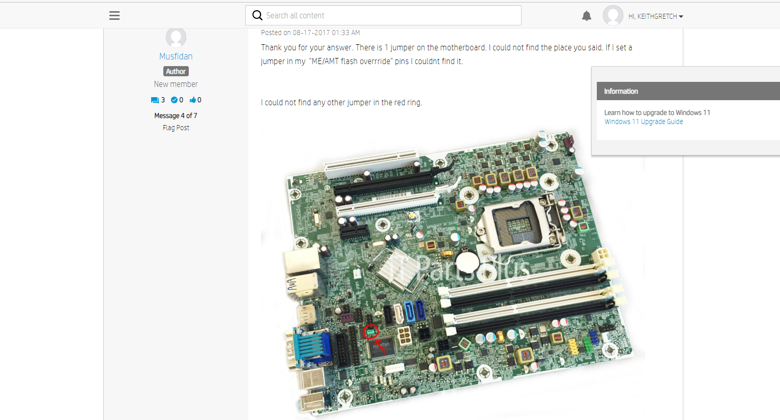 Jumper - HP Support Community - 8205287