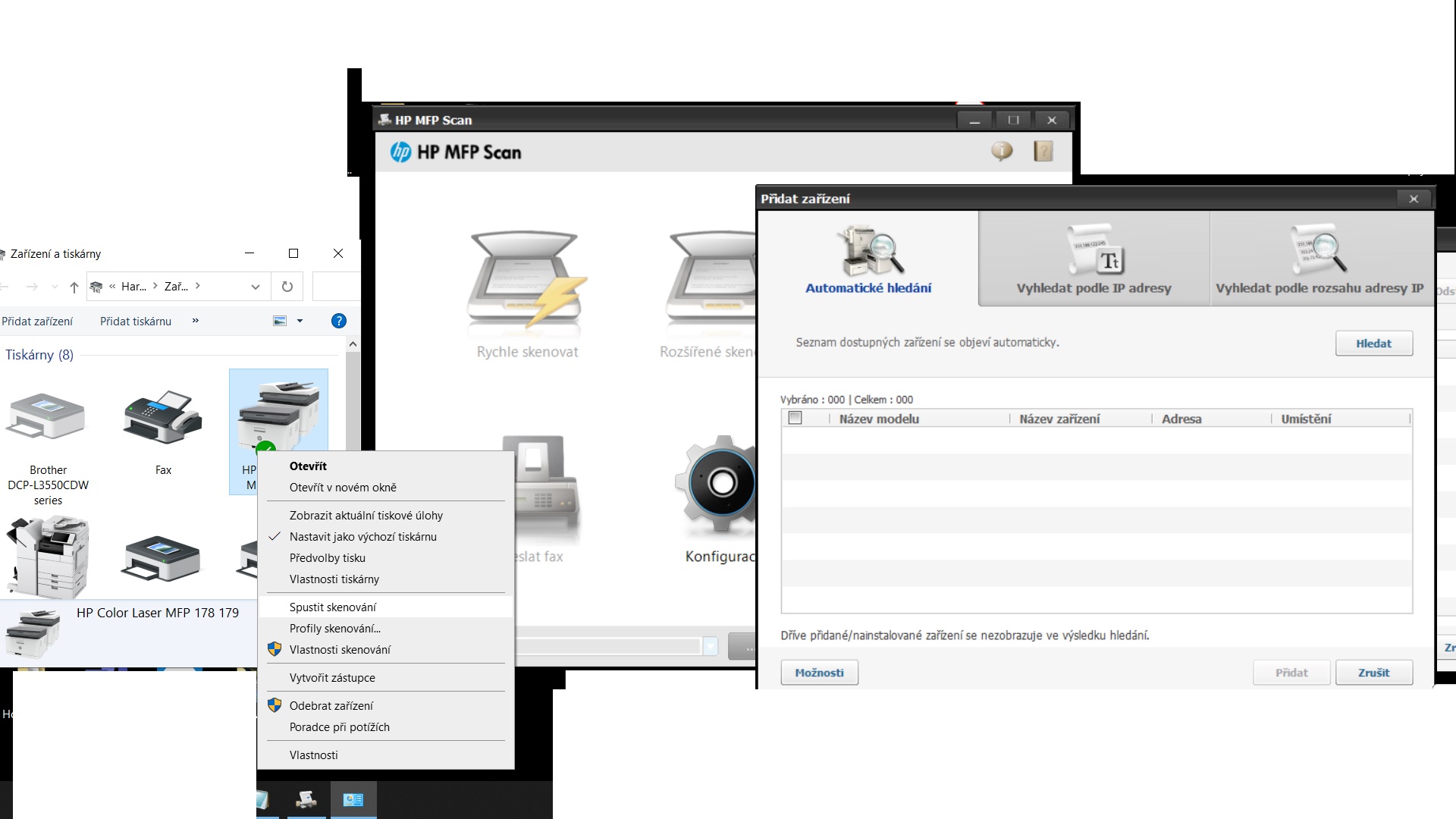 HP Color Laser 178nw HP MFP scan can't find scanner - HP Support ...