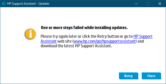 problem with updating the HP Support Assistant. - HP Support Community ...