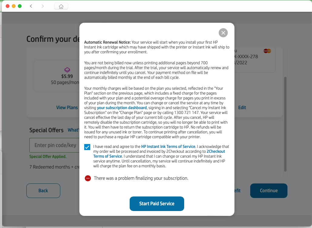 Failed to to redeem Instant Ink 6 month trial - HP Support Community ...