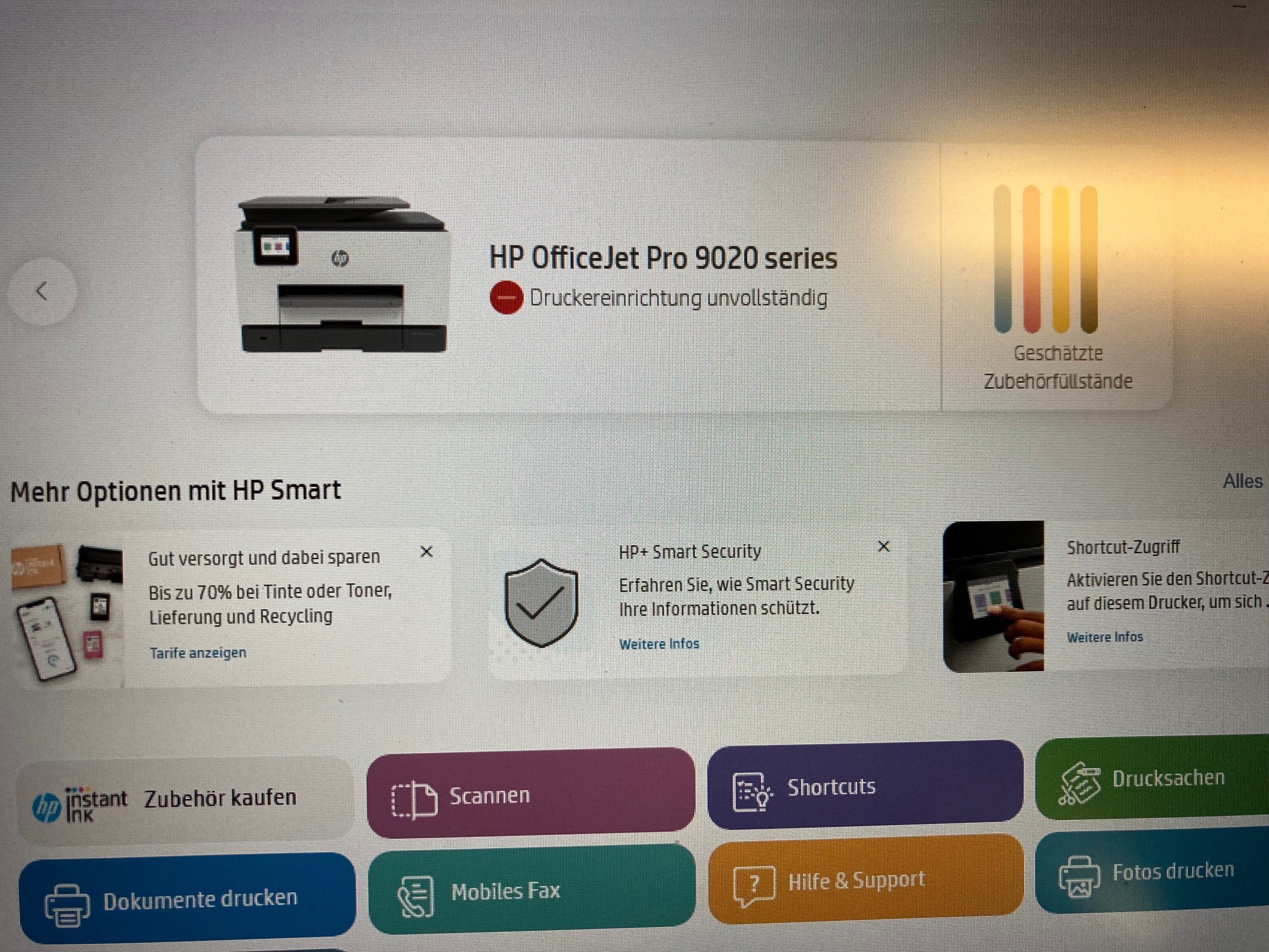 Incomplete printer setup | HP Officejet Pro 9022e - HP Support ...