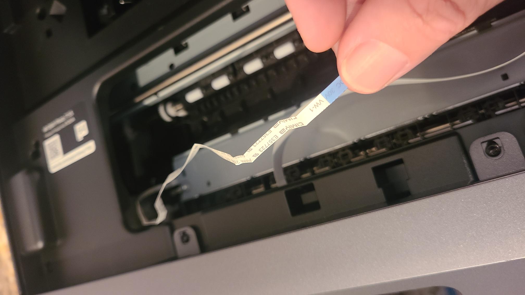 Thin white strip disconnect, printing misaligned - HP Support Community ...