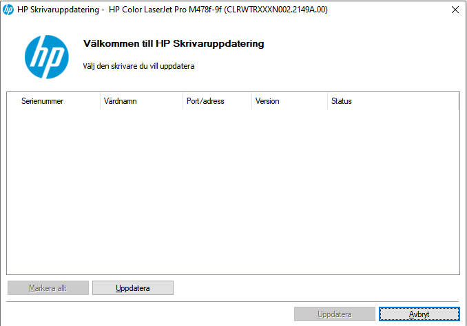 Solved: I can not update firmware on my M479 printer through my comp ...