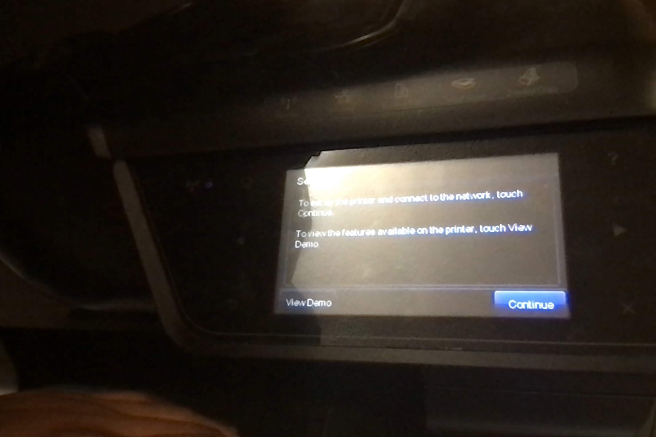 printer stuck on the set up screen - HP Support Community - 8242616