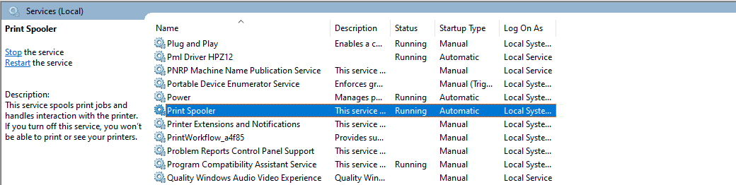 Printer Spooler Issue - HP Support Community - 8247864