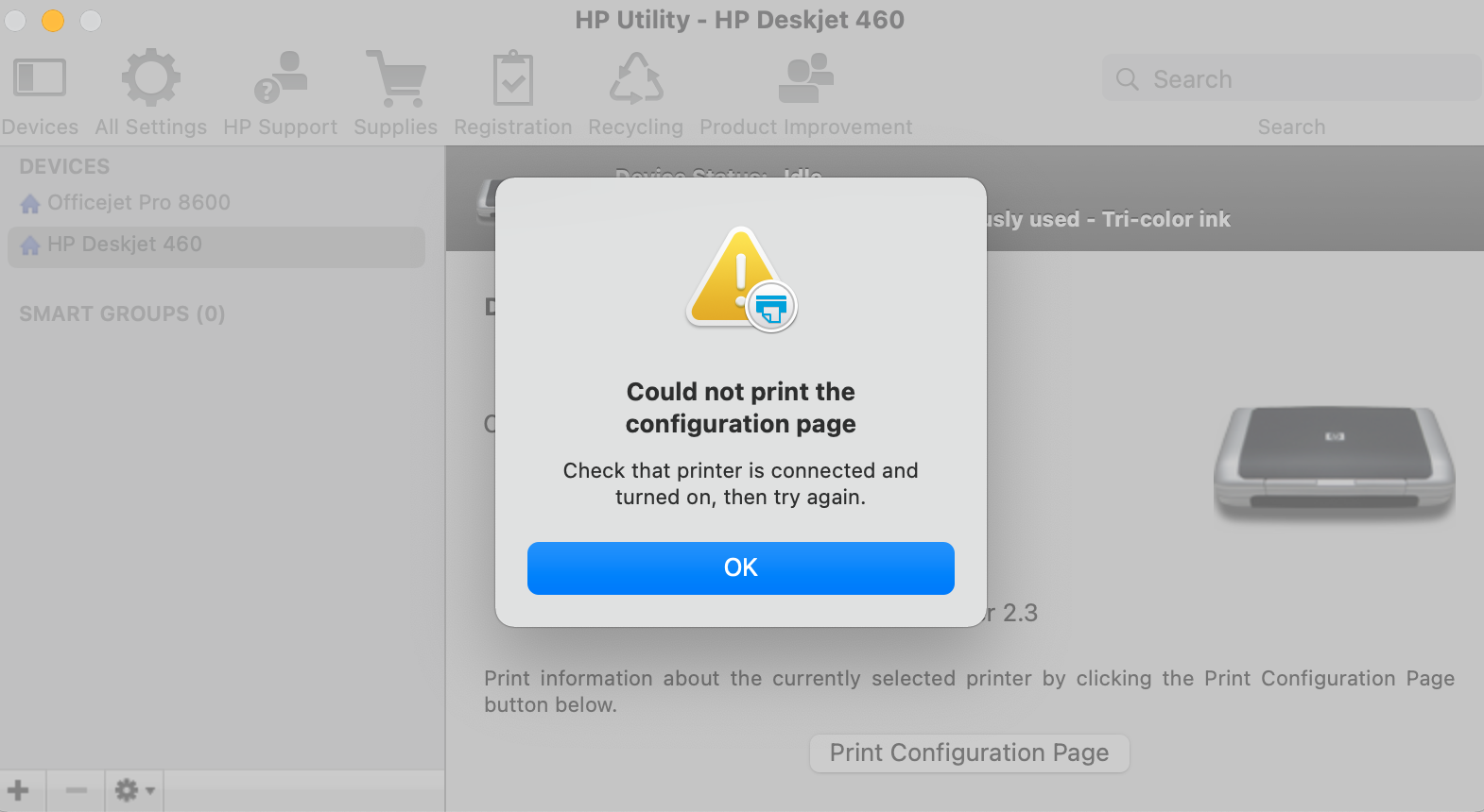 waiting for printer to become available - error message on M... - HP ...
