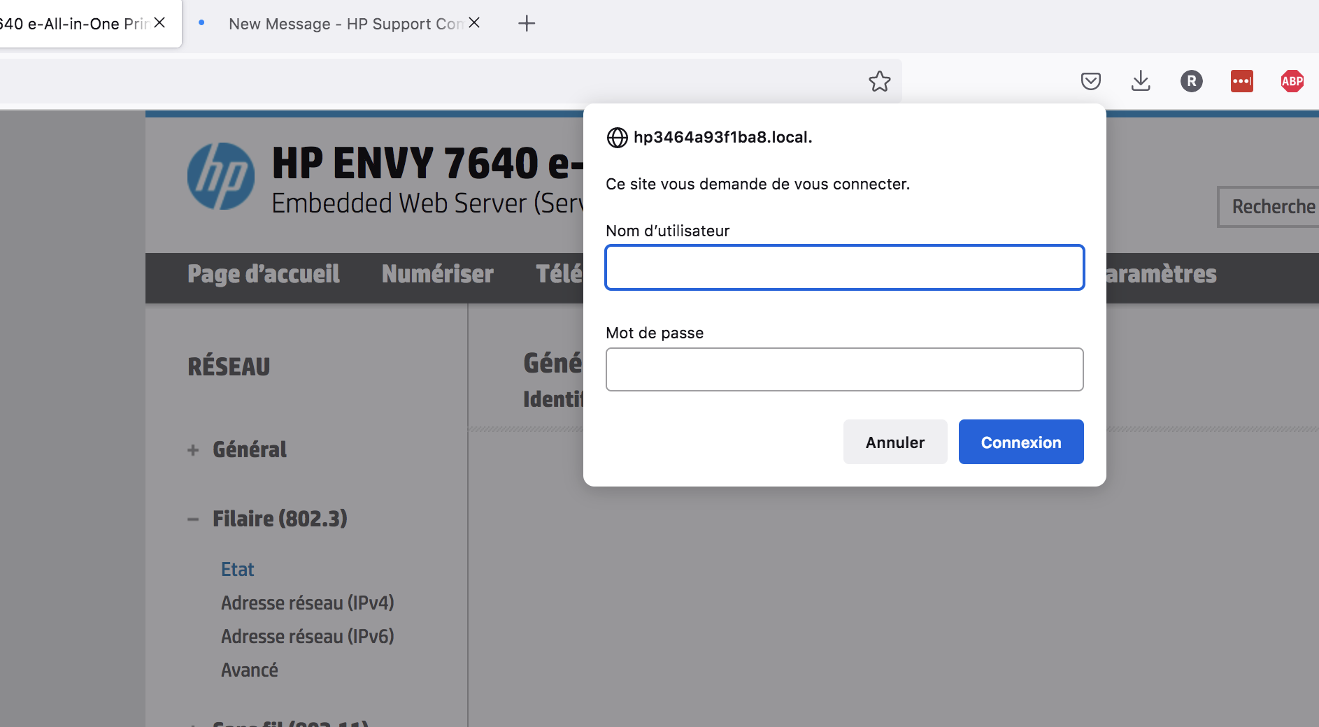 Solved: Login and pass Web Server - HP Support Community - 8255518