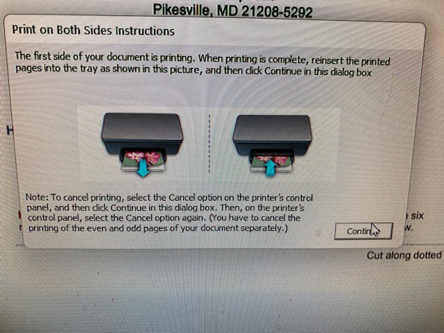 Printing both sides of same page - HP Support Community - 8256377