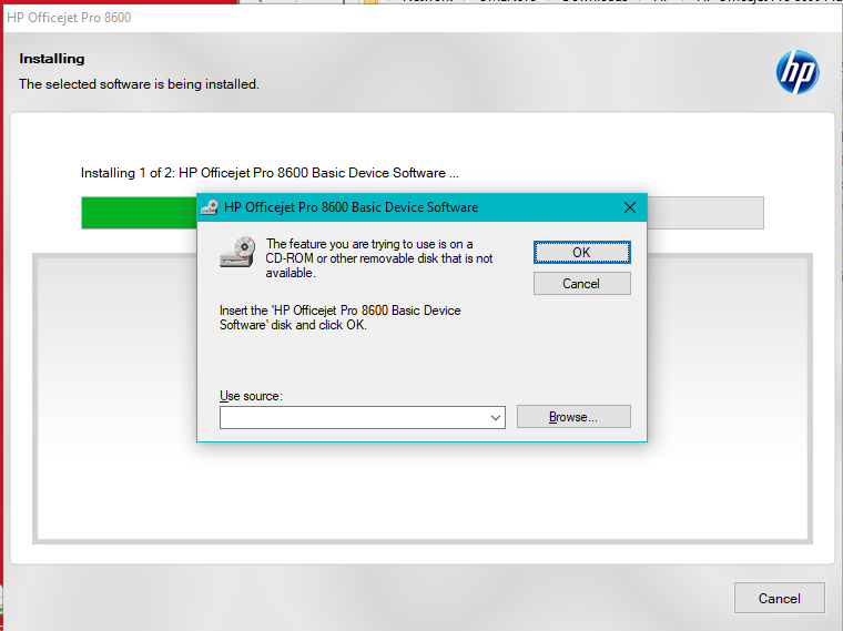 Solved: OfficeJet 8600 Pro Plus Installation Error - HP Support ...