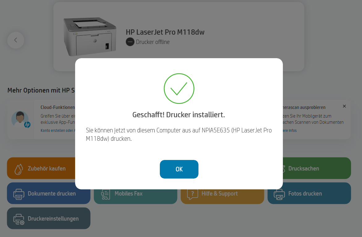 HP Laserjet Pro M118 works with HP Smart, but not in Windows... - HP ...