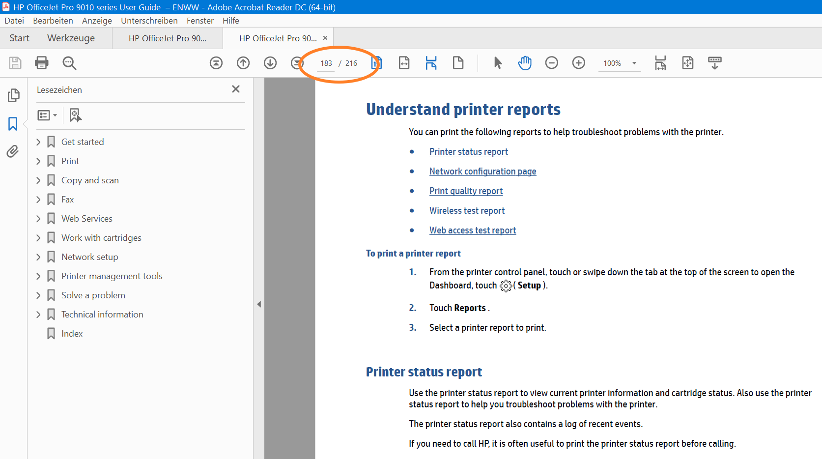 Solved: How to print a printer report on my HP 9018 all in one print ...