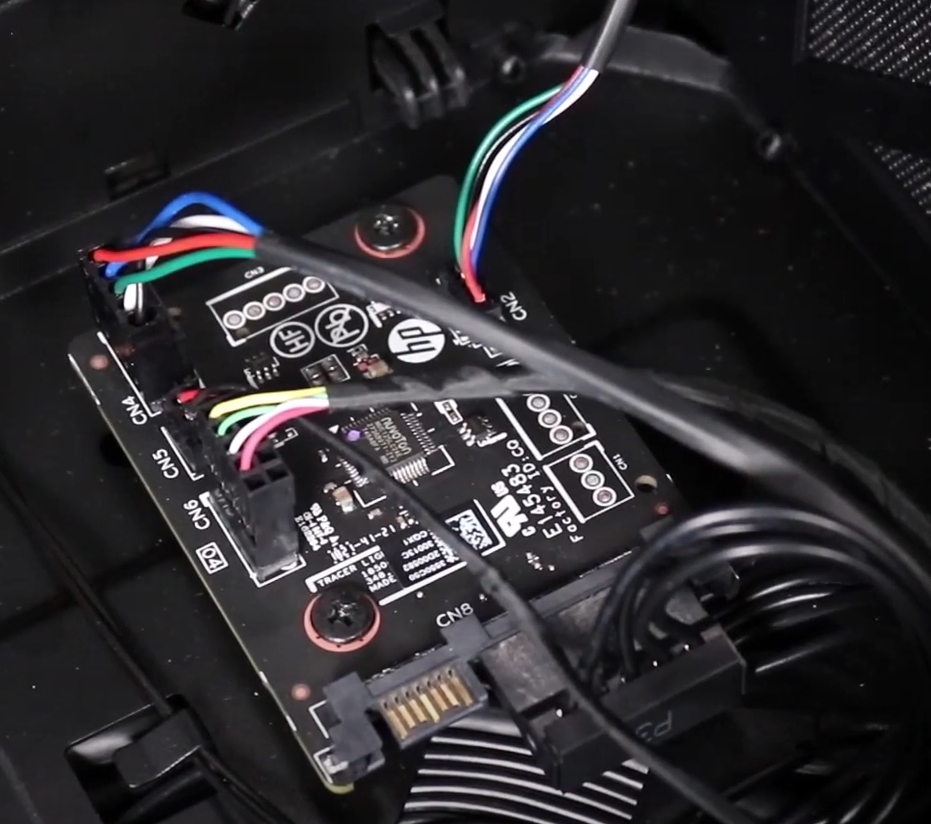 Need a picture of the connectors at Light Control Board to M... - HP ...