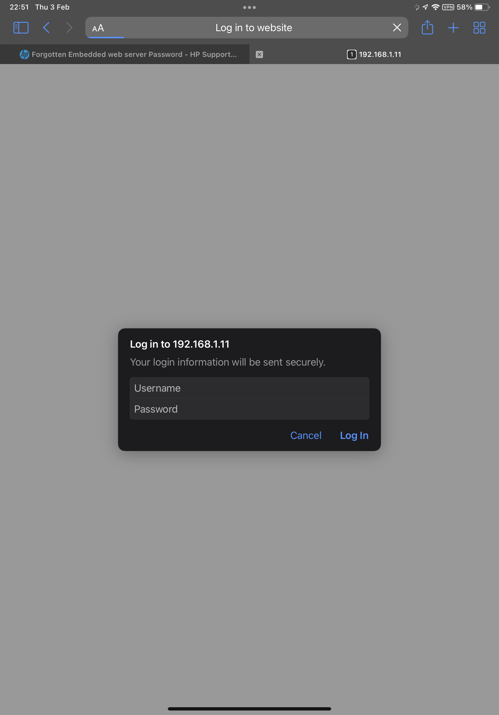 Forgotten Embedded web server Password - HP Support Community - 8289510