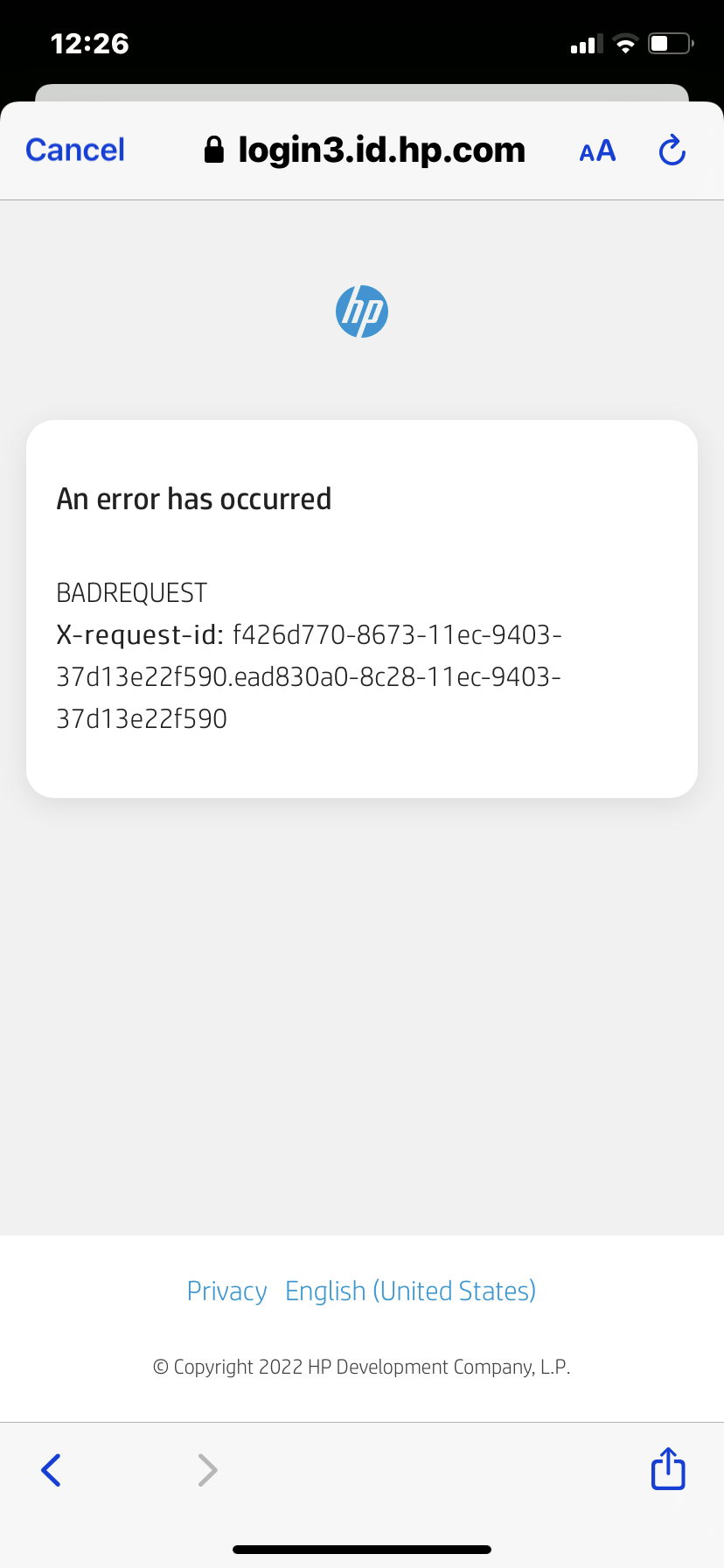 HP smart login error preventing password entry - HP Support Community ...