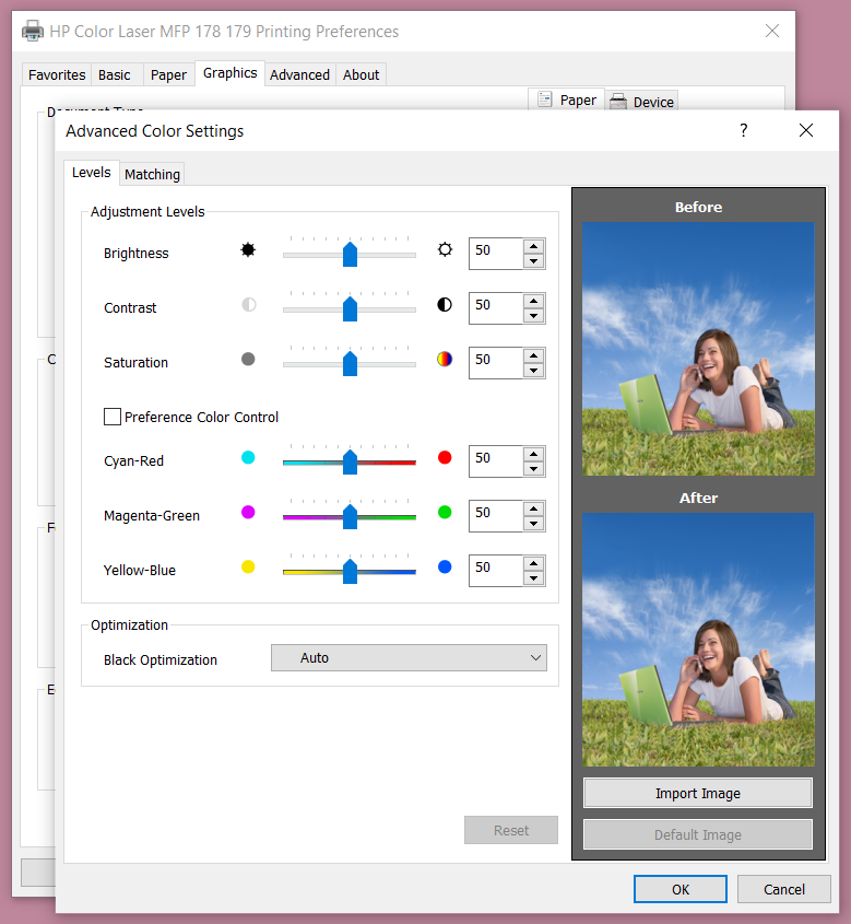 Printing light yellow instead of grey, light green and light... - HP ...