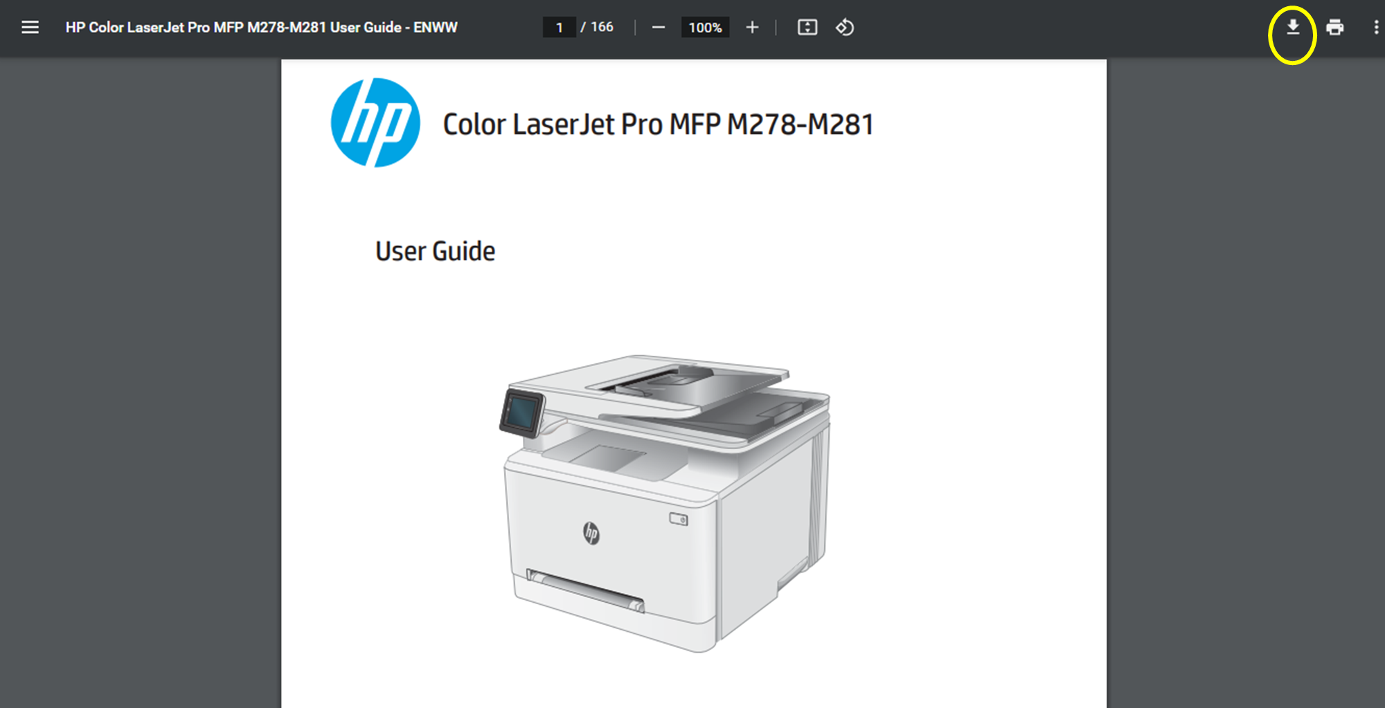 Solved: How do I get the manuals for a M281 Color Laserjet printer ...