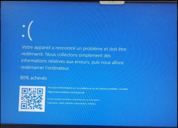 Blue Screen of death appears, error stop code: Video_Memory_... - HP ...
